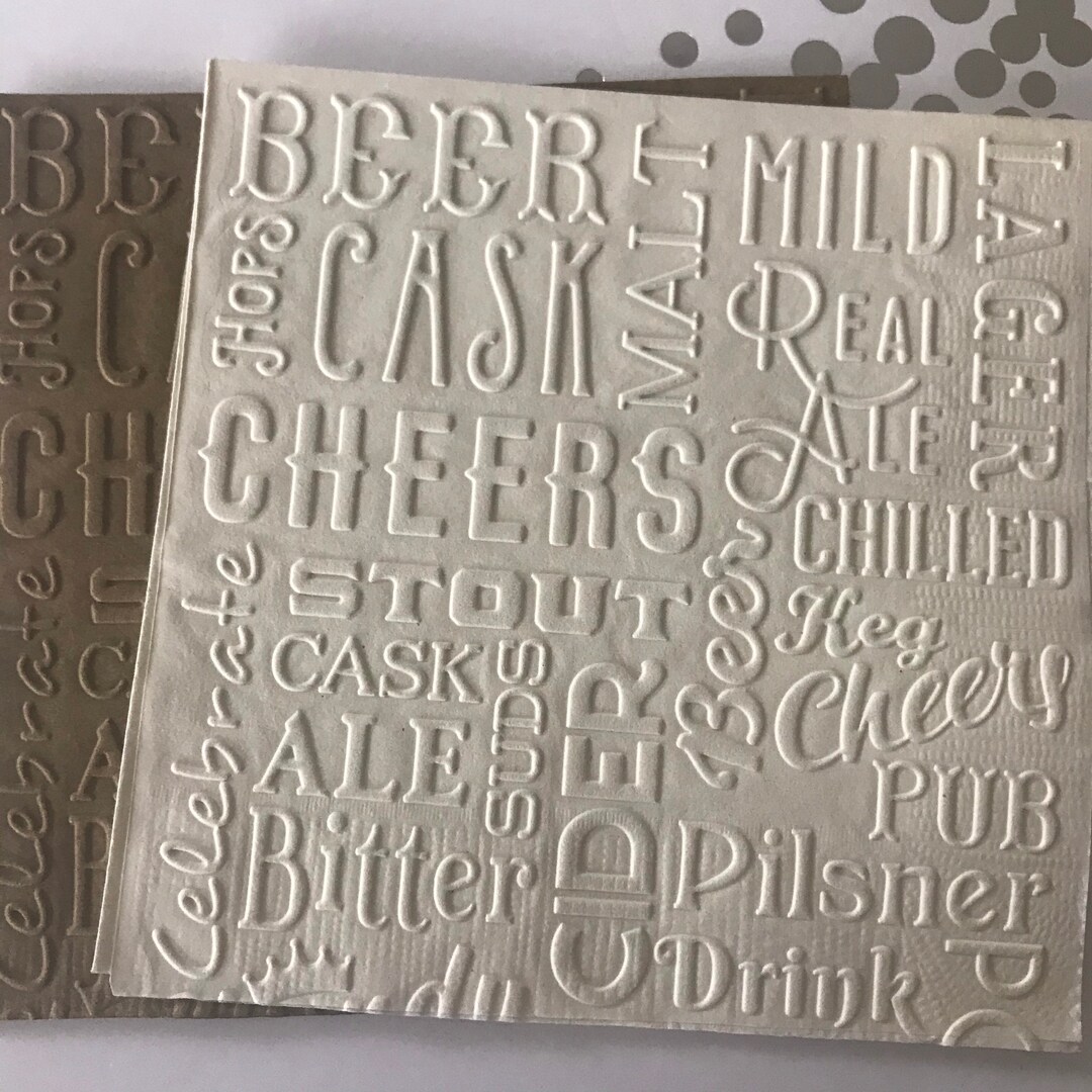 Beer Napkins ~ Embossed Napkin ~ Beer Lover ~ Bachelor Party ~ Wedding ...