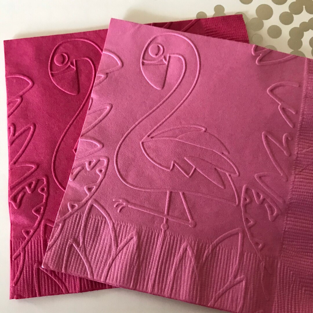 Flamingo Napkins ~ Embossed Napkins ~ Beach Party ~ Pool Party ...