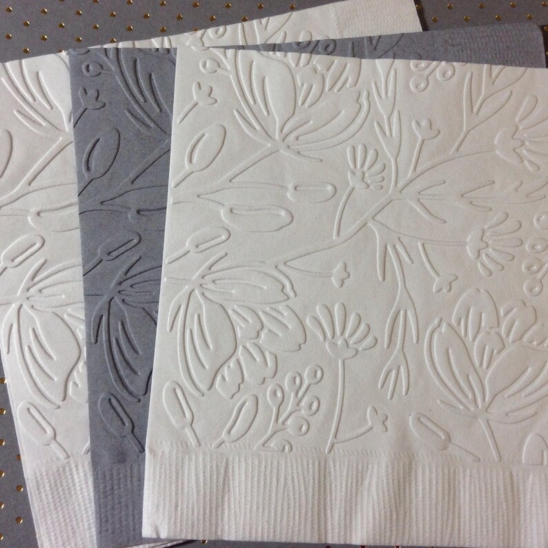 Floral Napkin Embossed Paper Napkin Wedding Anniversary | Etsy