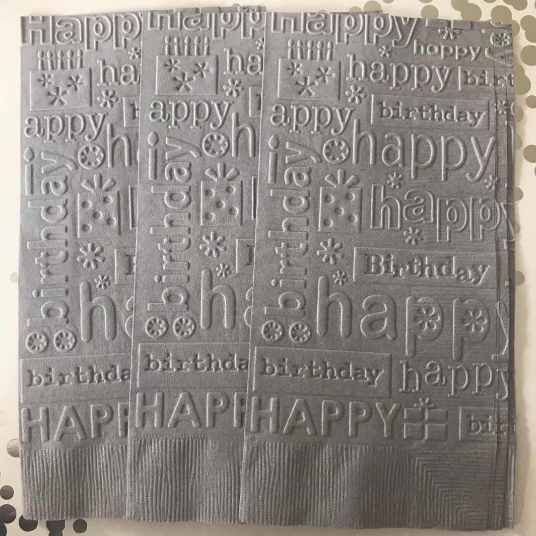 Birthday Napkin Embossed Paper Napkin Birthday Birthday Party Happy ...