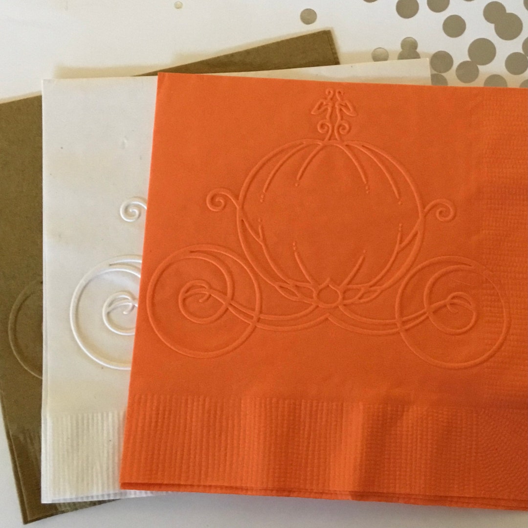 Cinderella Napkins Princess Carriage Embossed Paper Napkin Birthday ...