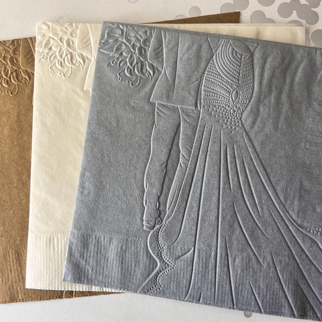 Wedding Napkins Embossed Paper Napkin Wedding Anniversary Shower ...