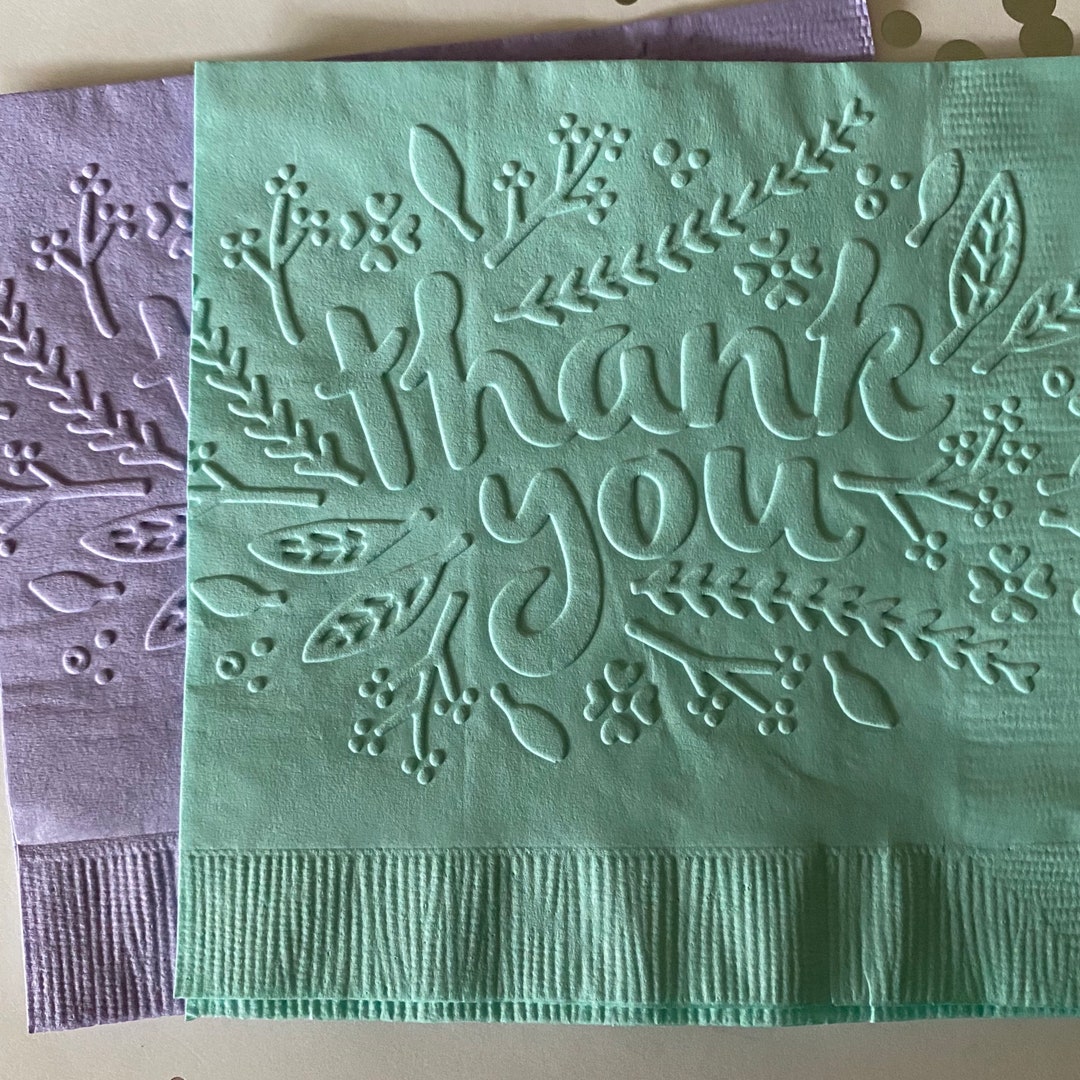 Thank You Napkins ~ Embossed Napkin ~ Wedding Thank Yous ~ Retirement ...