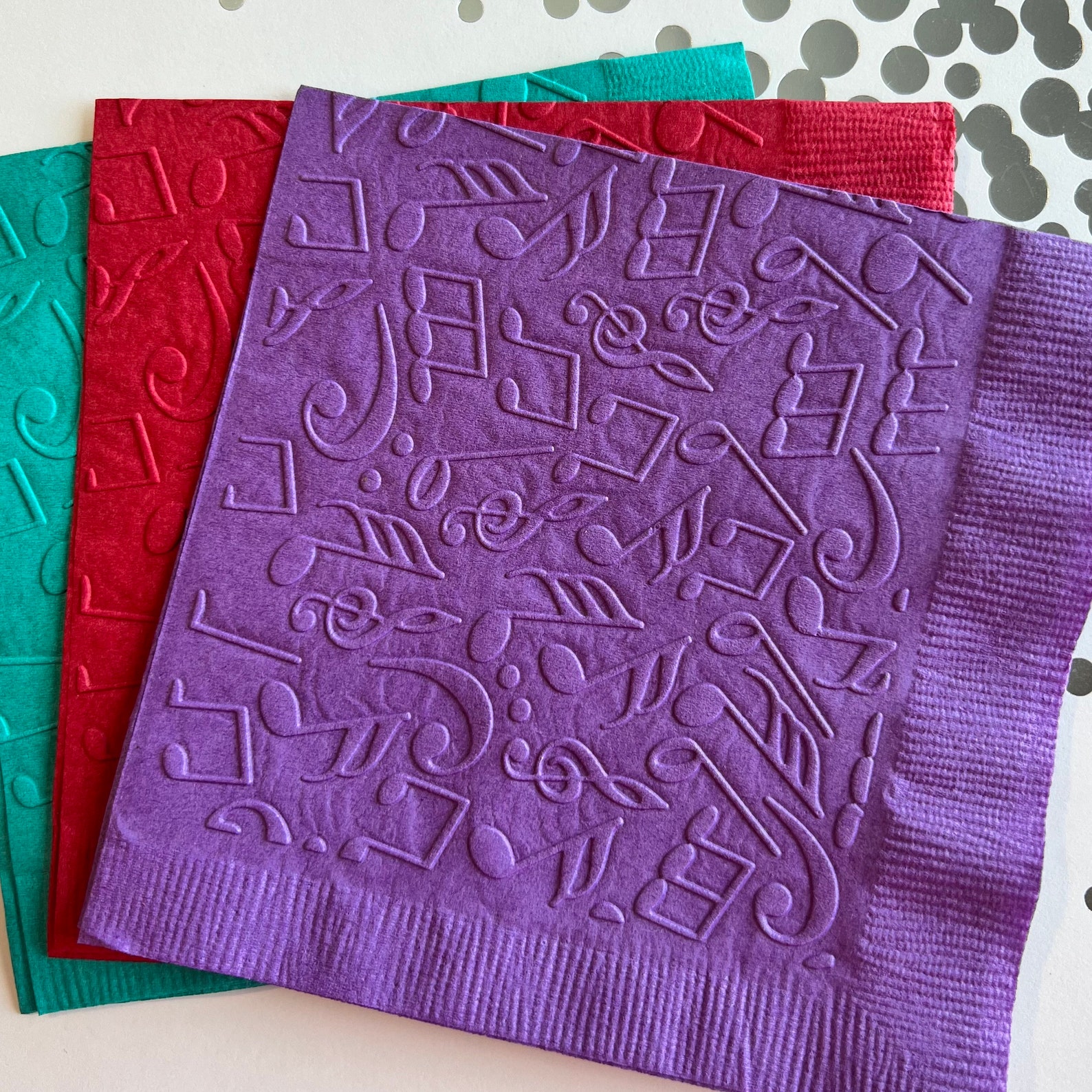 Musical Notes Napkins Embossed Paper Napkin Wedding Anniversary ...