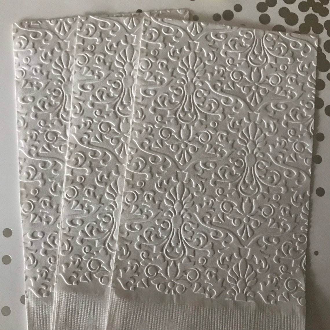 Wedding Napkin Embossed Paper Napkin Anniversary | Etsy
