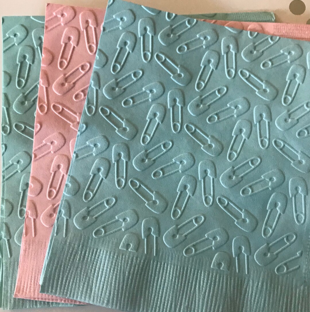 Diaper Pin Napkin ~ Embossed Napkin ~ Baby Pins ~ Little One ~ Diapers ...
