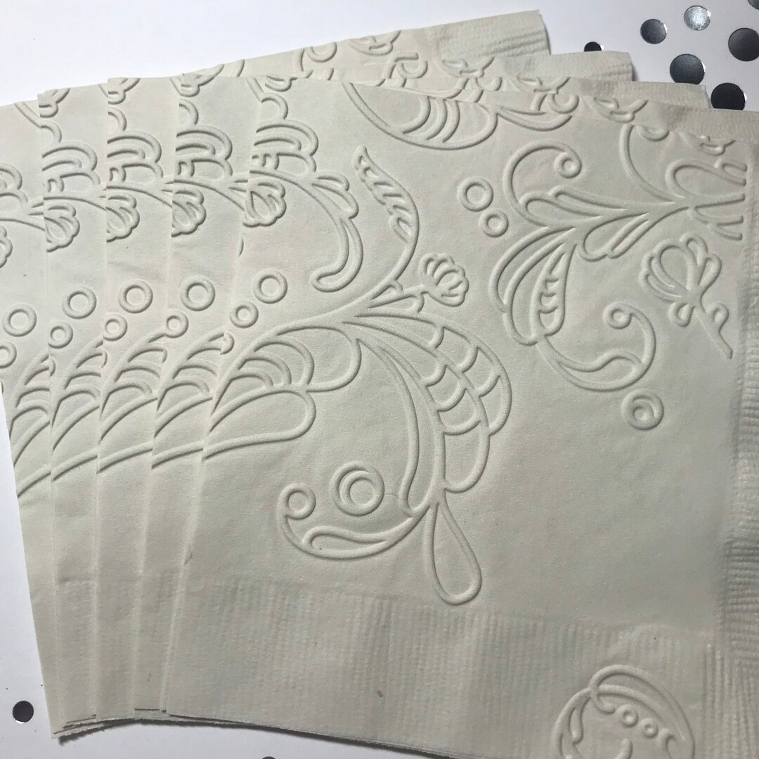 Wedding Napkins Embossed Paper Napkin Bridal Shower Napkins Engagement ...