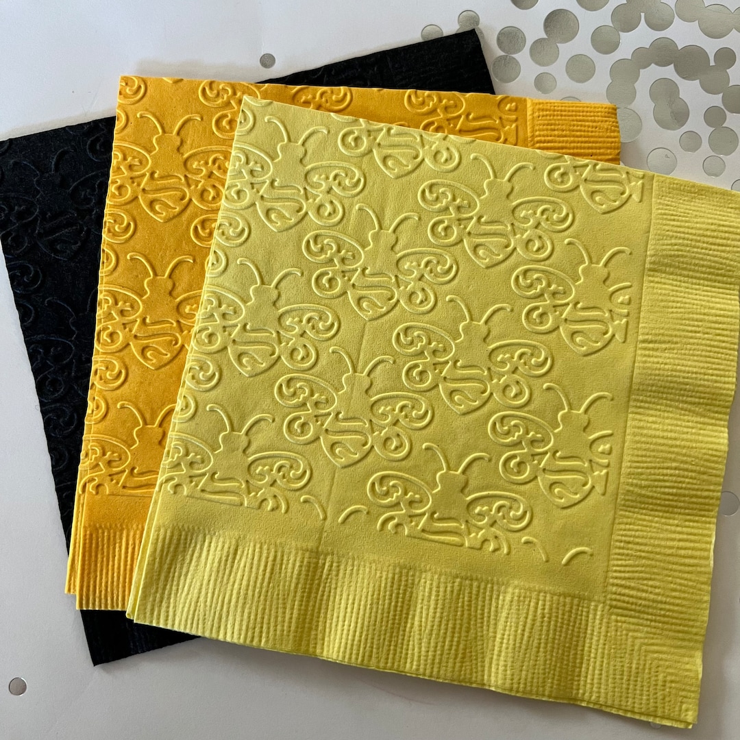 Bumblebee Napkins Embossed Paper Napkin Wedding Anniversary Bridal ...