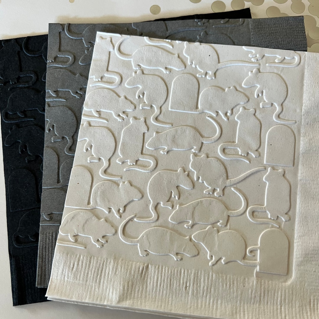 Mouse Napkin ~ Embossed Napkin ~ Halloween Party ~ Mouse ~ Mice ~ Rat ...
