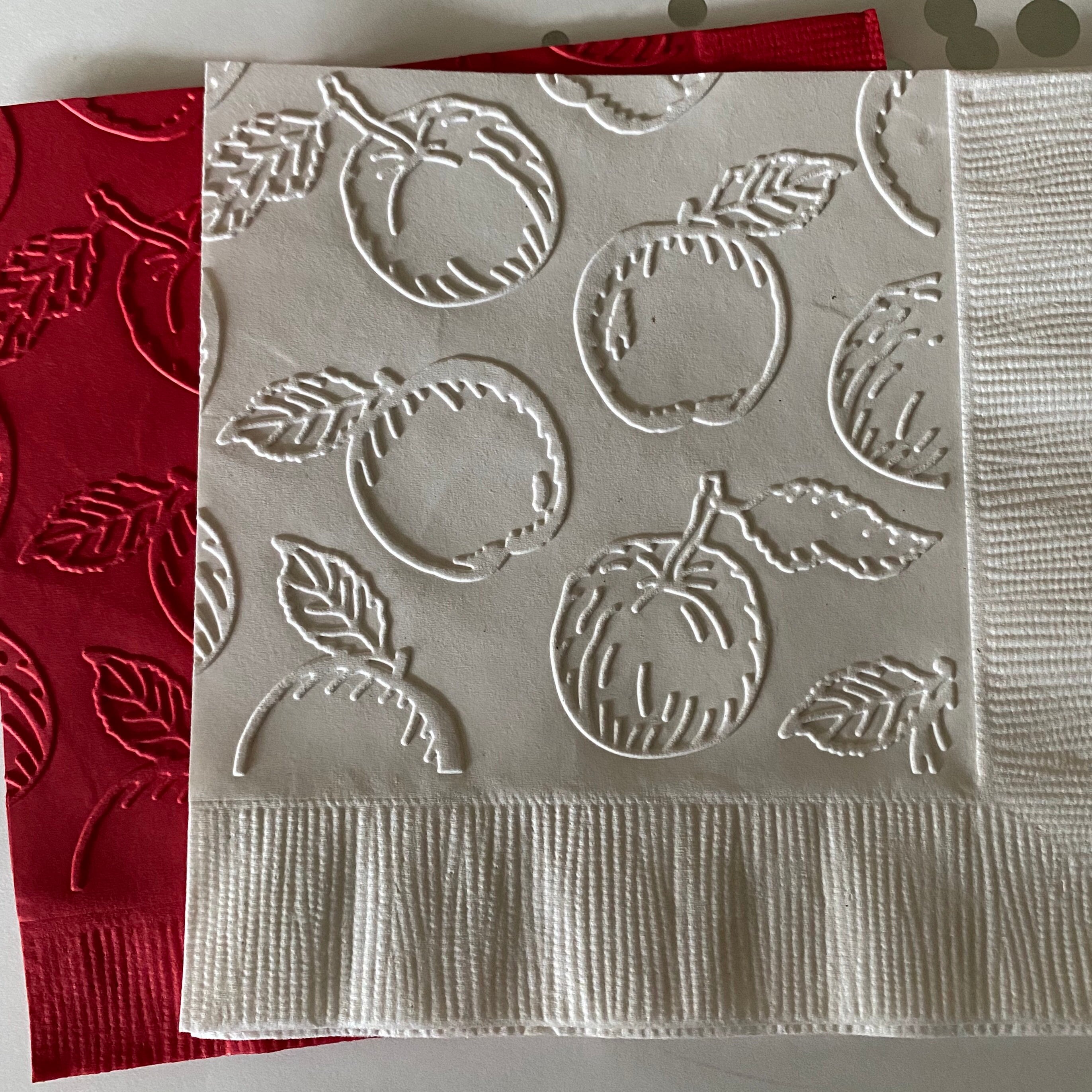Apple Napkin Embossed Paper Napkin Apple Harvest | Etsy