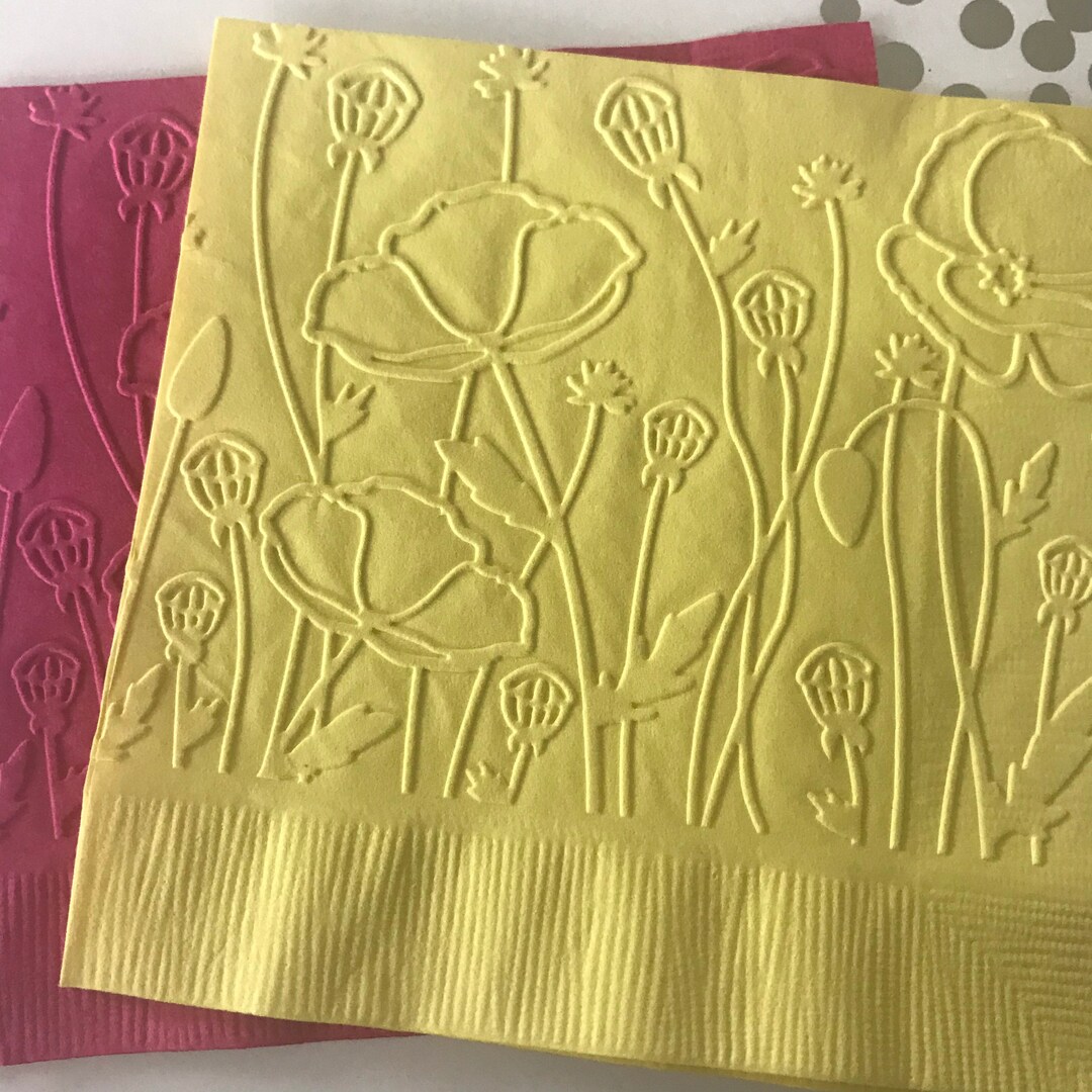 Poppy Napkin ~ Embossed Napkin ~ Floral ~ Flower ~ Garden Party ...