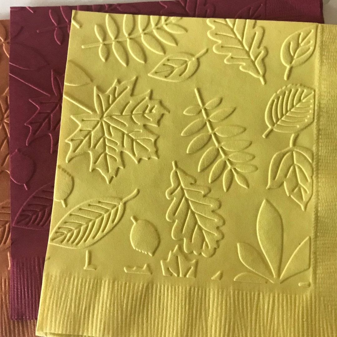 Leaf Napkins ~ Embossed Paper Napkin ~ Fall Wedding ~ Leaves ~ Autumn ...