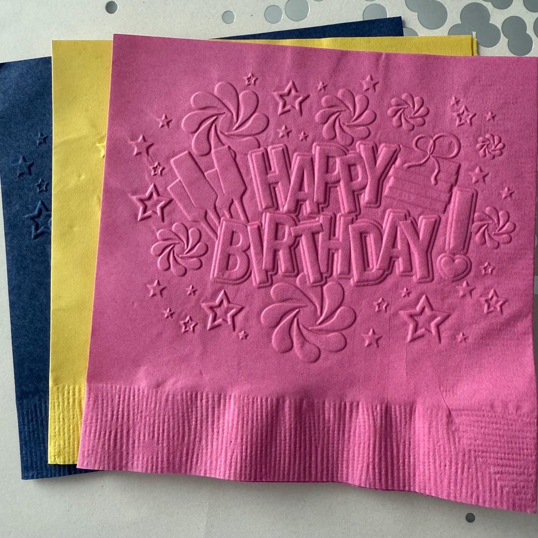 Happy Birthday Napkin ~ Embossed Napkin ~ Birthday Party ~ Birthday ...