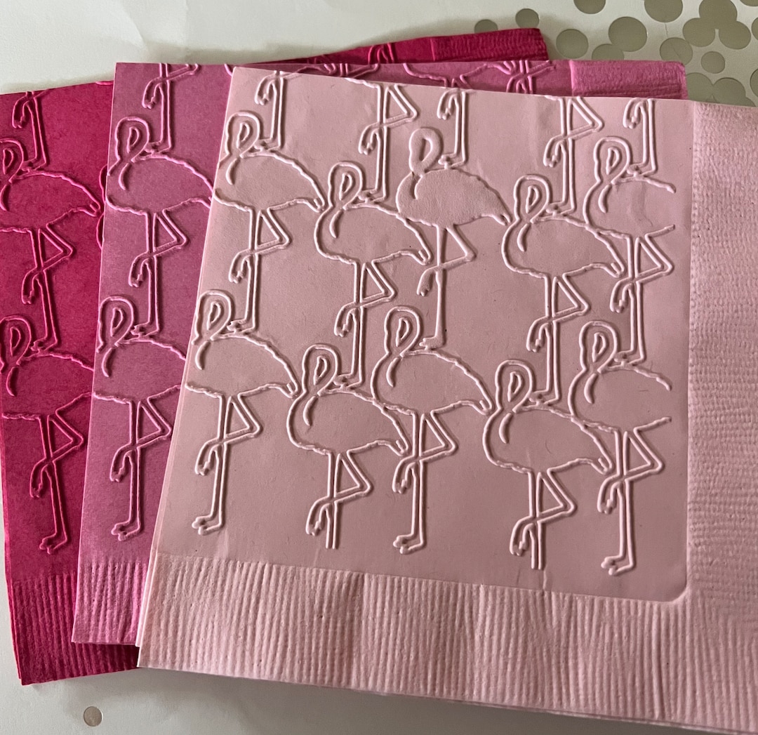 Flamingo Napkins Embossed Paper Napkins Wedding Anniversary Bridal ...