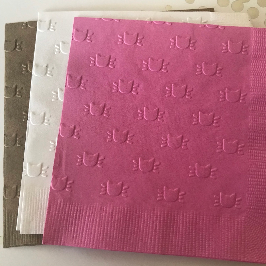 Cat Napkin ~ Embossed Napkin ~ Pet Birthday ~ Cat Birthday ~ Kitten ...