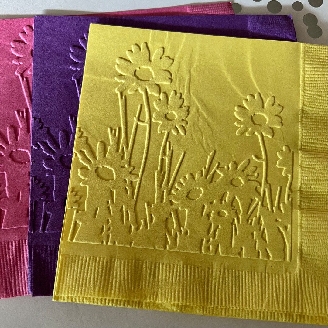 Daisy Napkin Embossed Paper Napkin Wedding Anniversary Birthday Shower ...