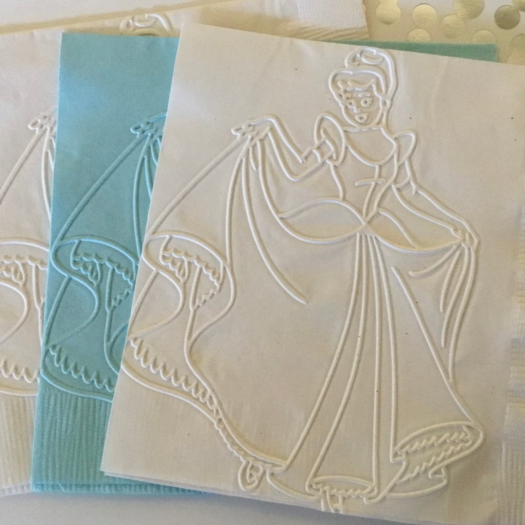 Cinderella Napkins Princess Embossed Paper Napkin Birthday Party Shower ...