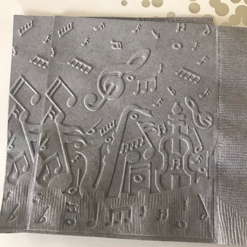 Musical Notes Napkins Embossed Paper Napkin Wedding - Etsy