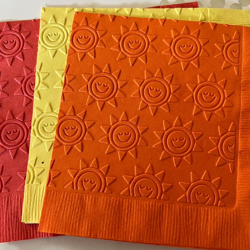 Sunshine Napkin Embossed Paper Napkin Wedding - Etsy