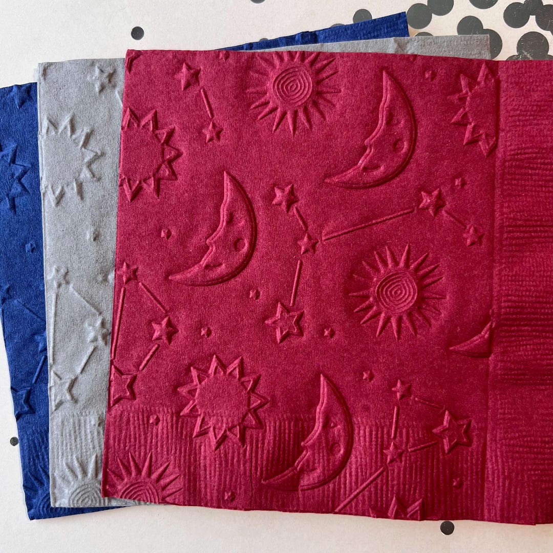 Constellations Napkin Embossed Paper Napkin Retirement Zodiac Astronaut ...