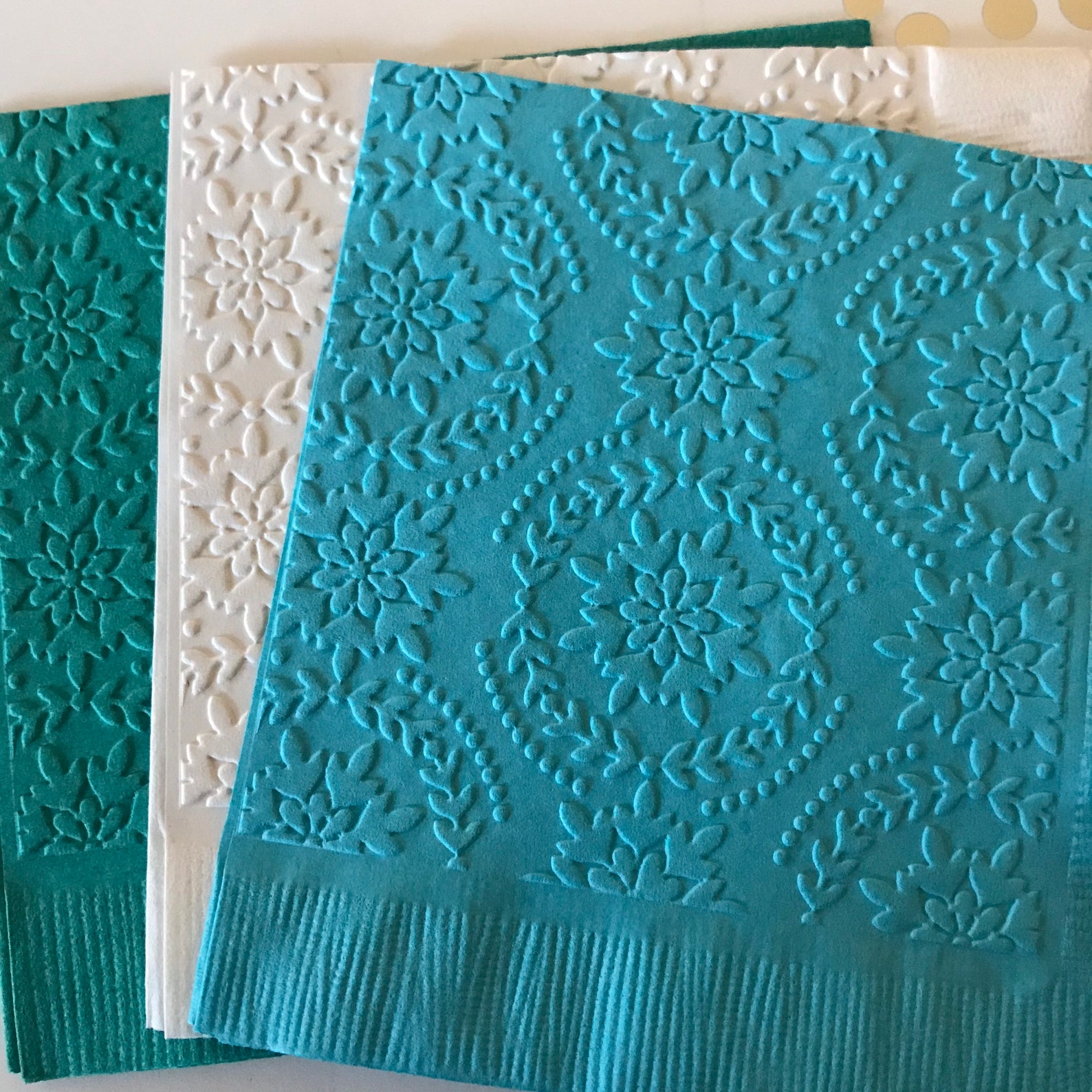 Floral Napkins Embossed Paper Napkin Wedding Anniversary - Etsy