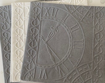 Clock Napkin Embossed Paper Napkin Party Birthday Open | Etsy