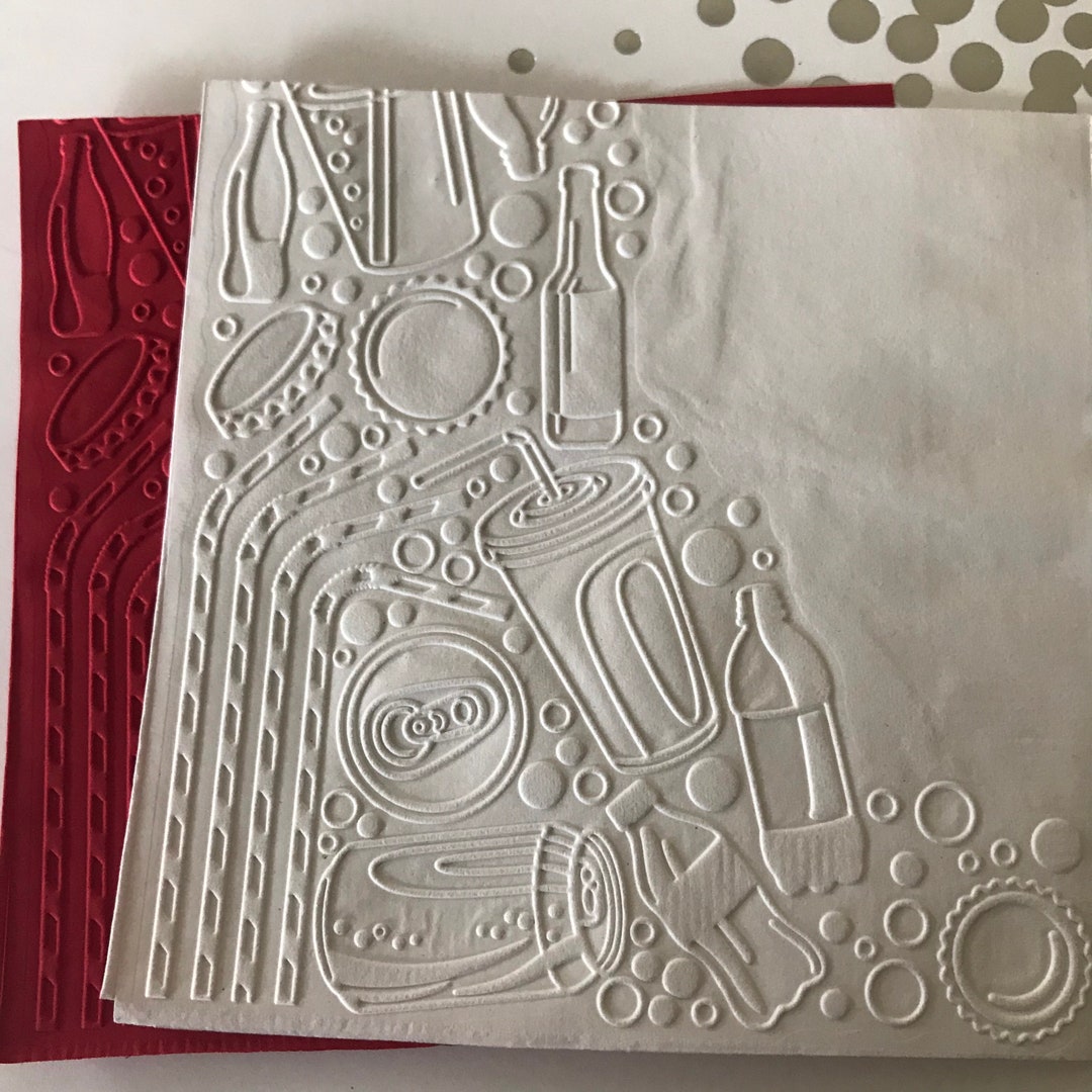 Soda Pop Napkins ~ Embossed Napkin ~ Wedding Bar ~ Girls Night ~ Soft ...