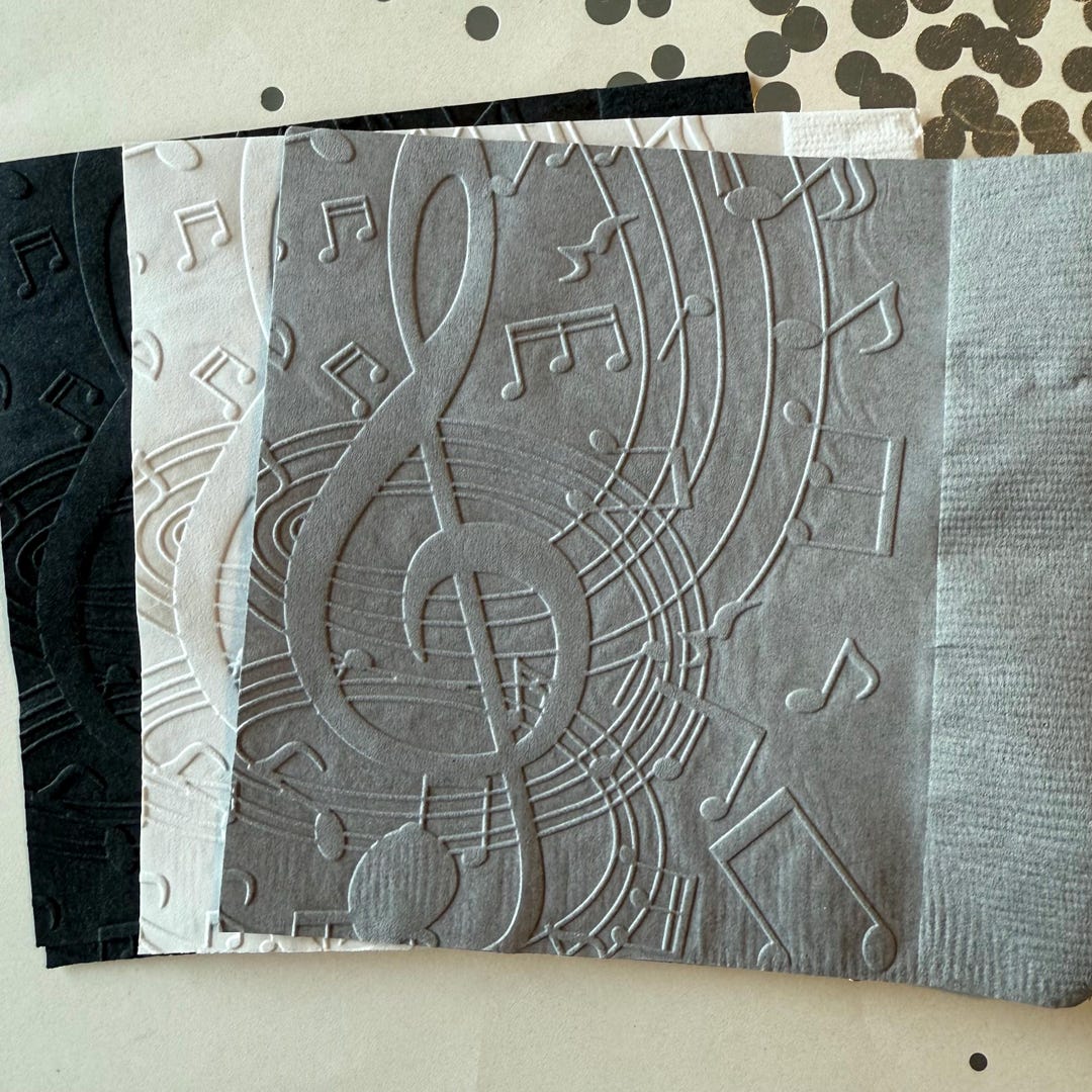 Musical Notes Napkins ~ Embossed Napkin ~ Treble Clef ~ Musician ...