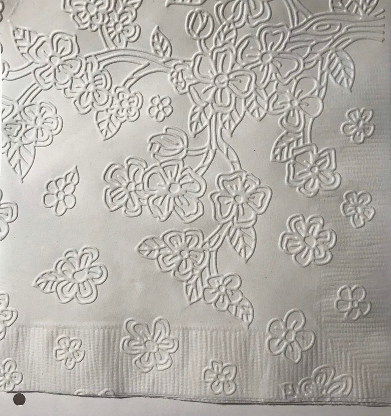 Floral Napkin Embossed Paper Napkin Blossoms Tree - Etsy