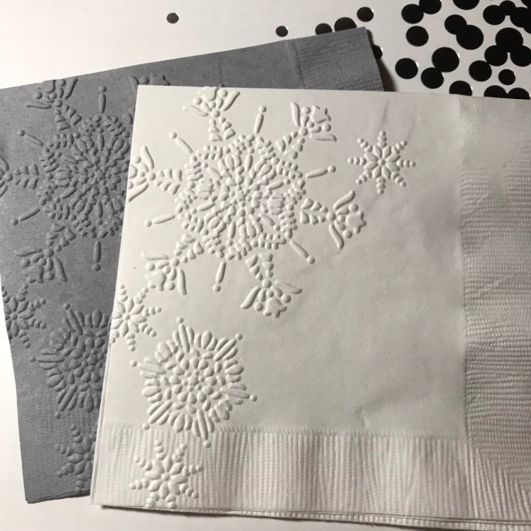 Snowflake Napkin Embossed Paper Napkin Christmas Winter Wedding Frozen ...