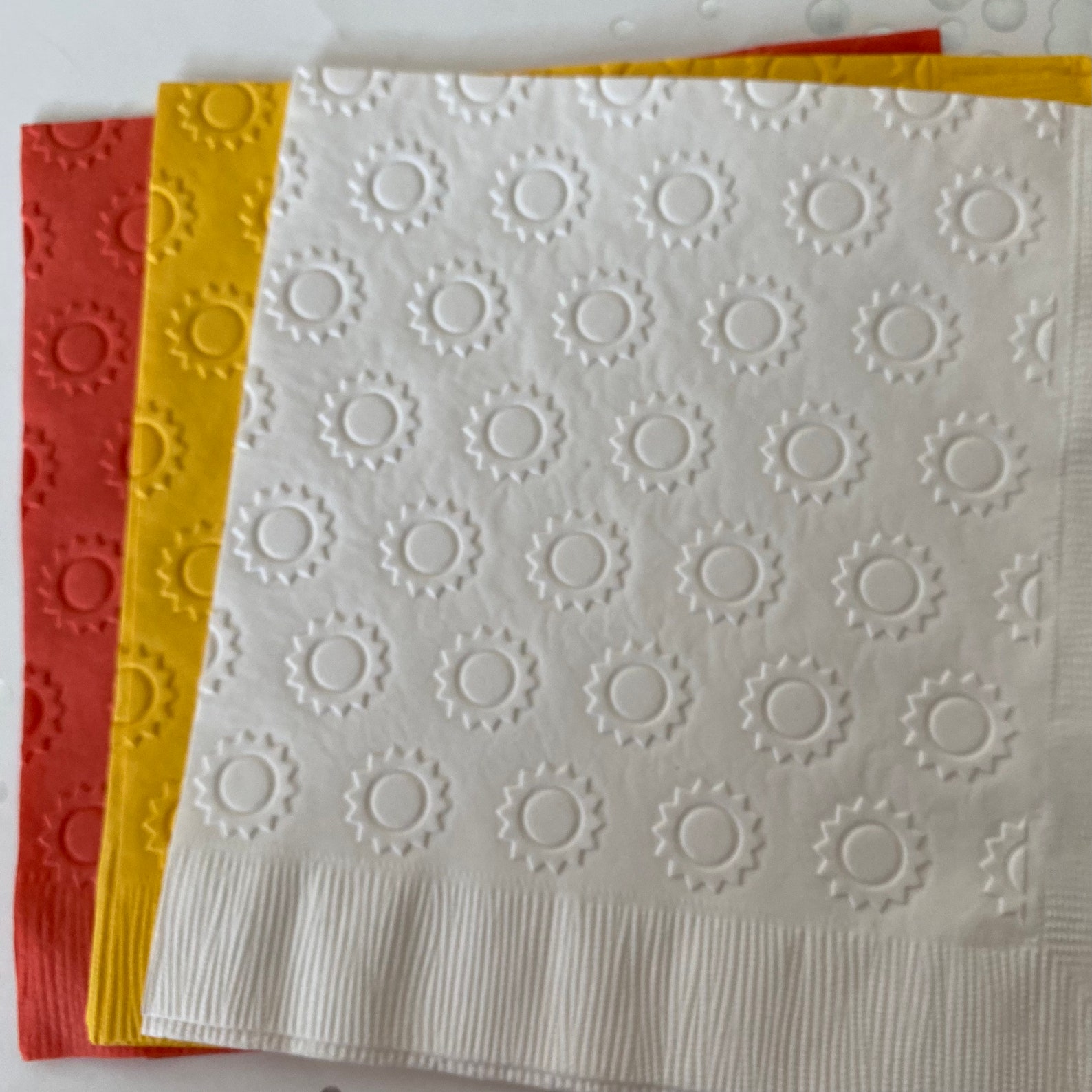 Sunshine Napkin Embossed Paper Napkin Summer Nature - Etsy