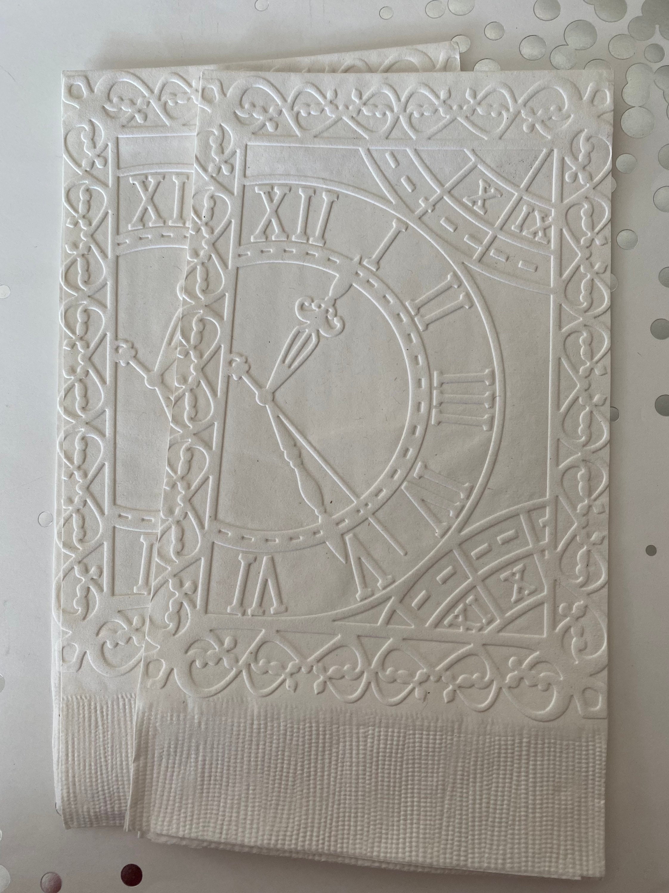 Clock Napkin Embossed Paper Napkin Party Birthday Open - Etsy