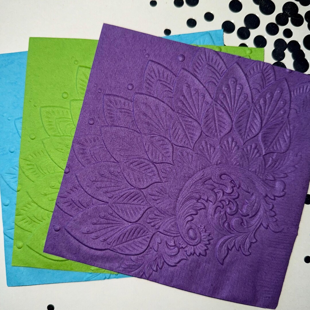 Peacock Napkins Embossed Paper Napkins Wedding Anniversary Bridal ...