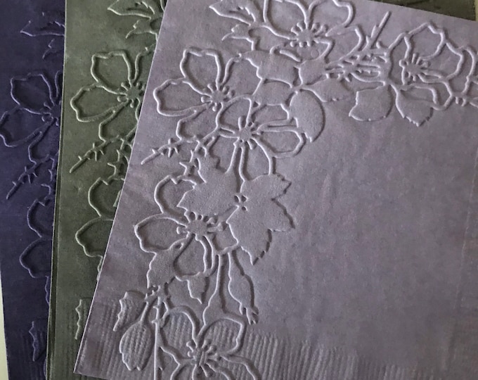 Floral Peony Napkin Embossed Paper Napkins Garden Party Picnic Birthday ...
