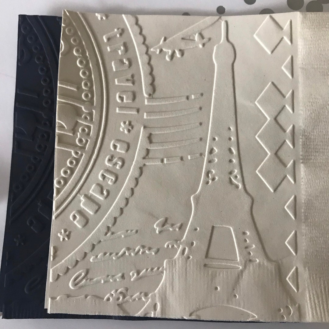 Eiffel Tower Napkin ~ Embossed Napkin ~ Open House ~ Retirement ...