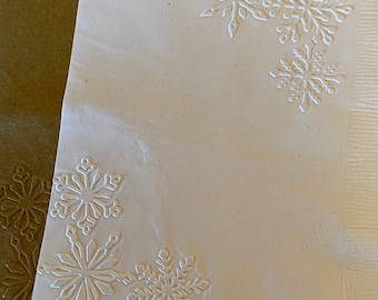 Snowflake Napkin Embossed Paper Napkin Christmas Winter Wedding Frozen ...