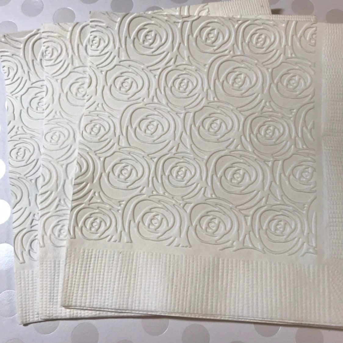 Vintage Rose Napkin Embossed Paper Napkin Wedding | Etsy