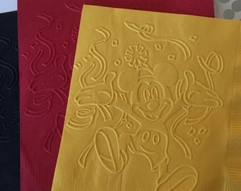 Mickey Mouse Hand Embossed Cocktail/dessert/beverage Napkin - Etsy
