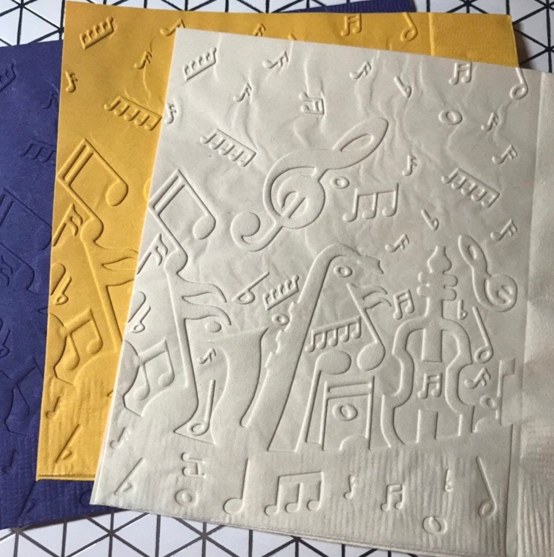 Musical Notes Napkins Embossed Paper Napkin Wedding Anniversary ...