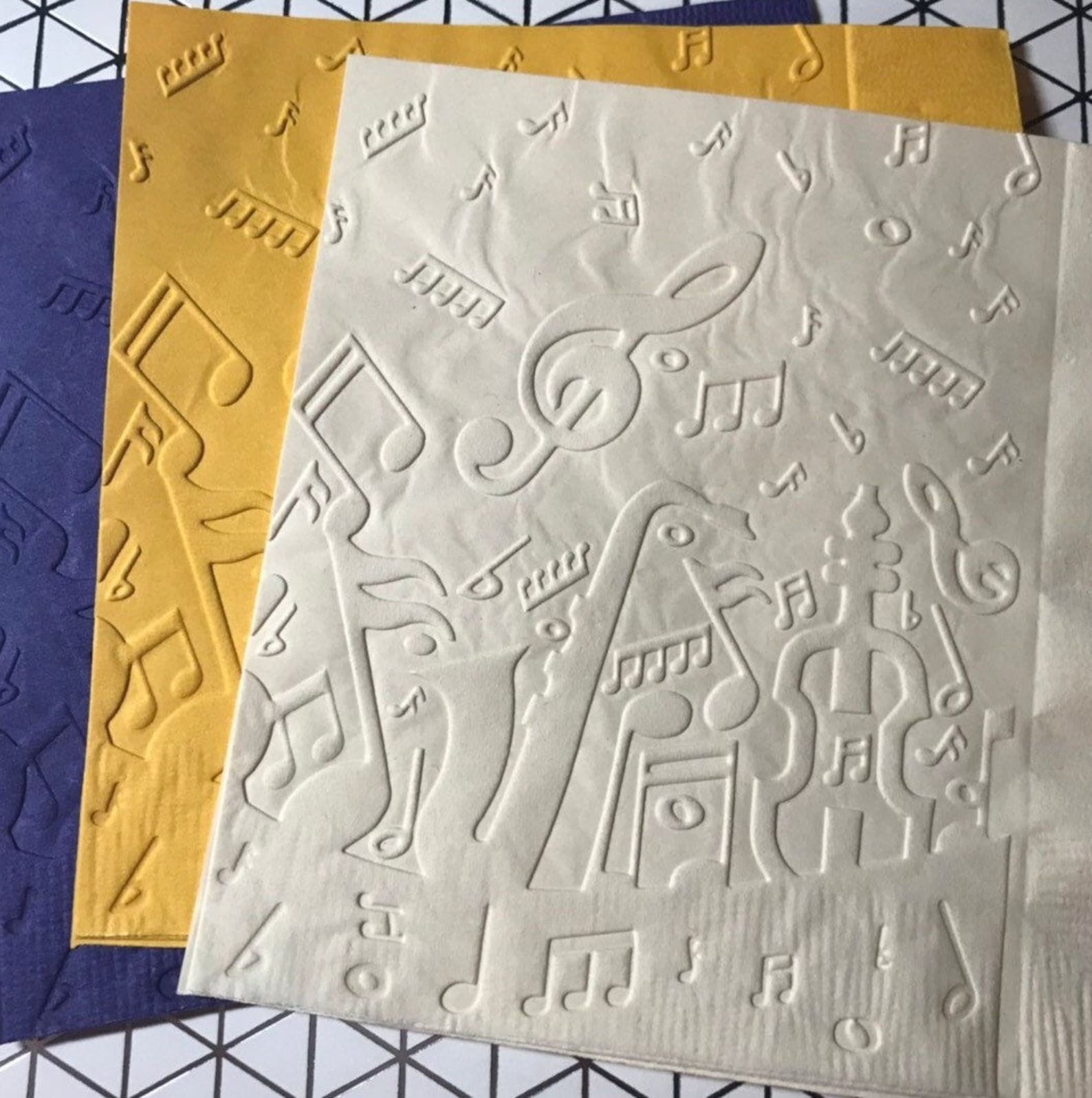 Musical Notes Napkins Embossed Paper Napkin Wedding - Etsy