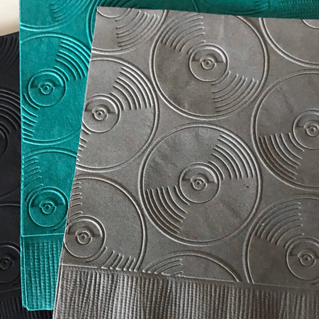 Record Napkins Embossed Paper Napkin Anniversary Reunion 50s Party ...