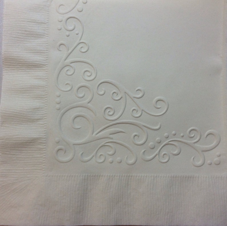 Wedding Napkin Embossed Paper Napkin Anniversary | Etsy