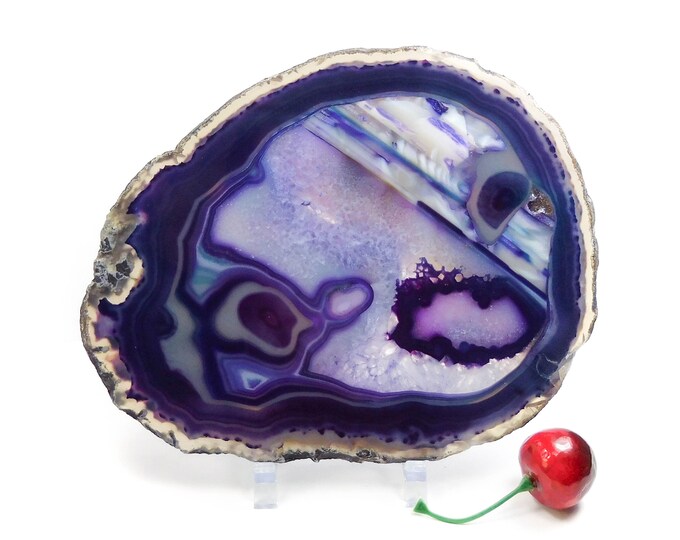 Purple Agate Slice Polished Crystal Slab Coaster BX27H Extra Quality Grade AAA Cut Natural ...