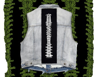 Spine Back Patch, Spinal Column, Skeleton Patch, Bones Patch, Cloth Patch, Badge, Back Patch ...