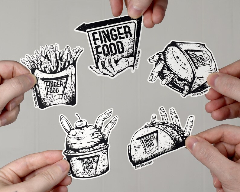 Finger Food Logo - Matte Vinyl Sticker - Etsy