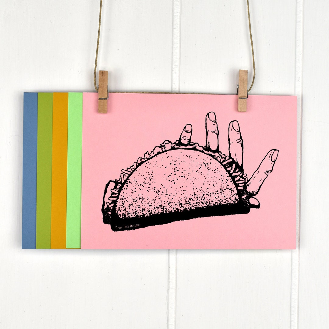 Hand Taco 5x7 Screen Print - Etsy
