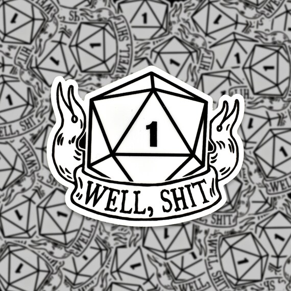 D20 Critical Failure Shame Vinyl Sticker Natural 1 Laminated D&D ...