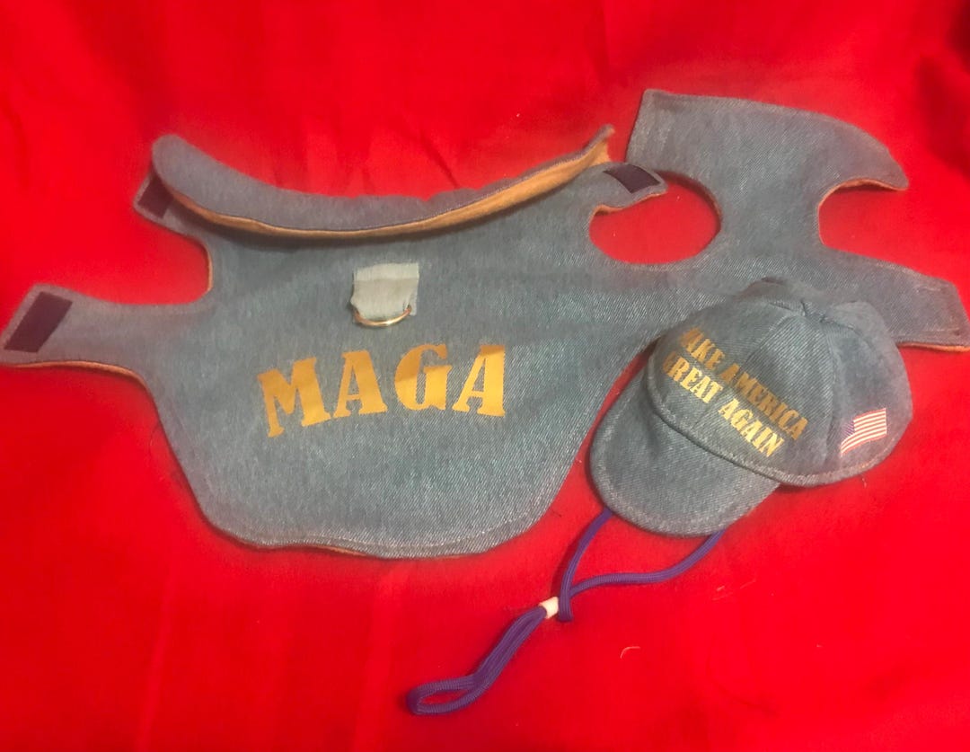 Denim MAGA Dog Coat With Matching Hat Size: Medium - Etsy
