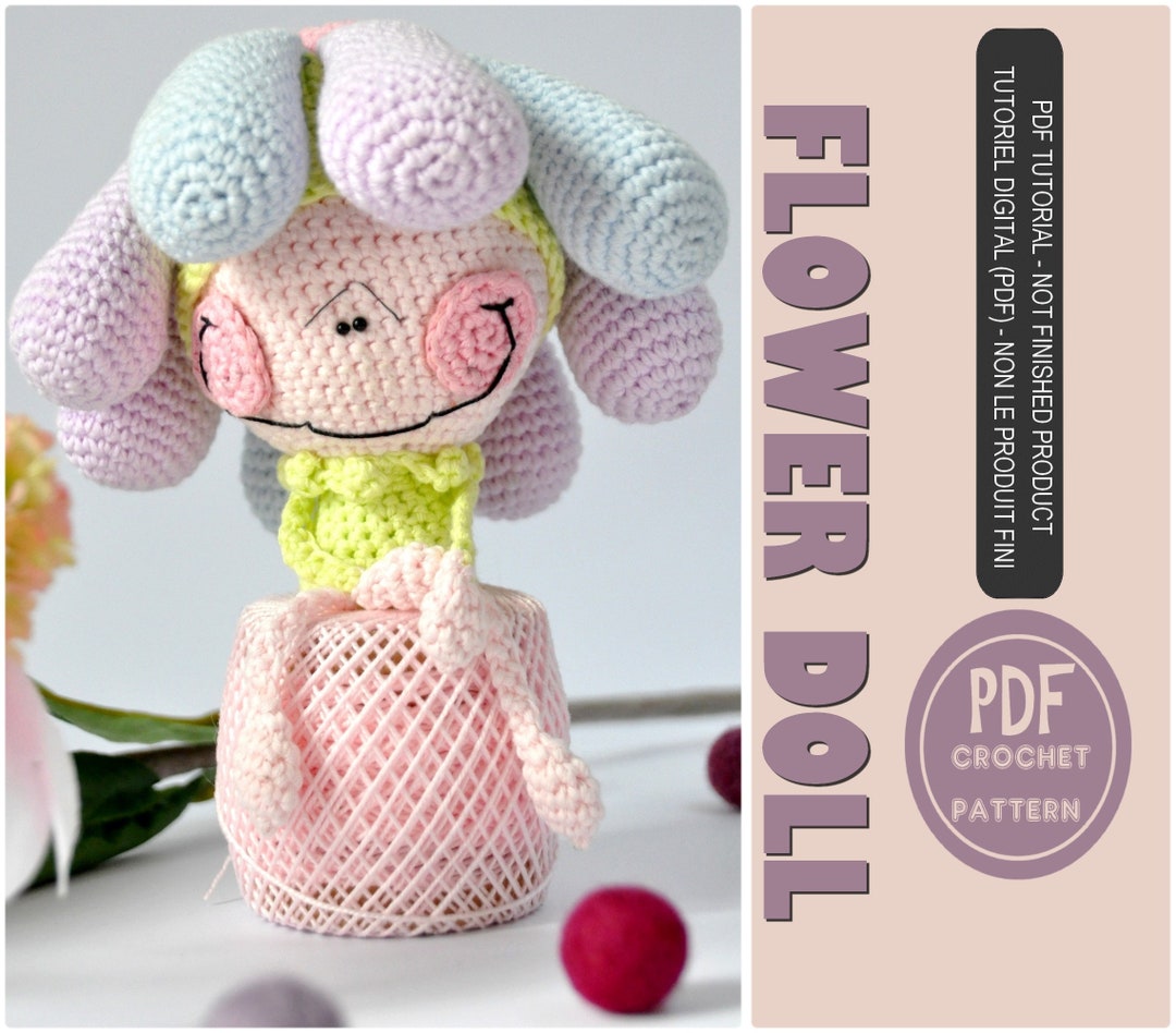 Flower Doll Crochet Pattern - Crochet Flower Doll - PDF Digital Crochet ...