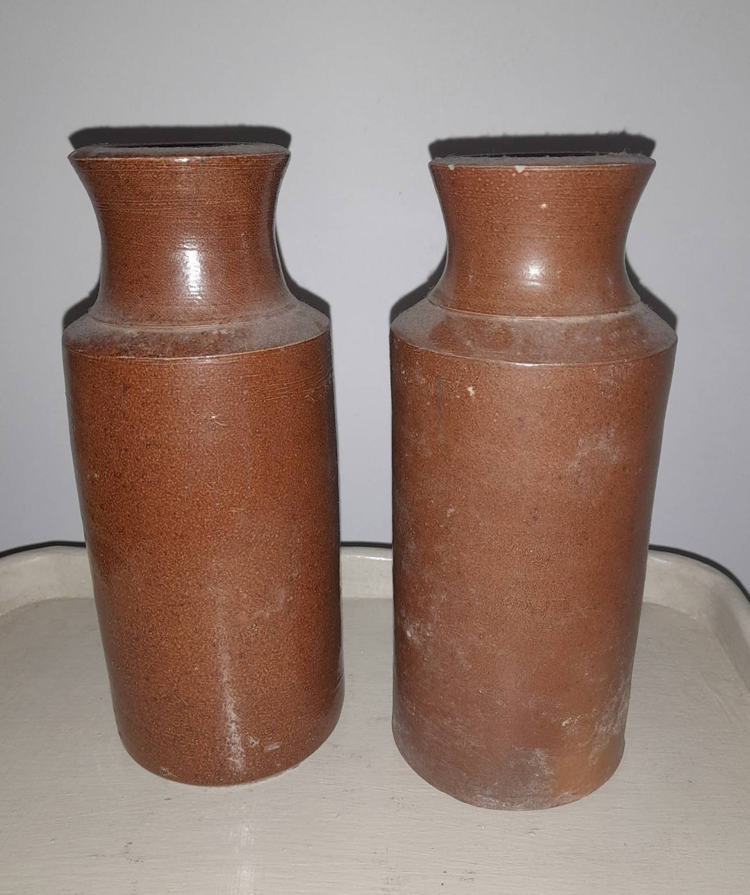 Pair of Antique Stone Bottles - Etsy UK